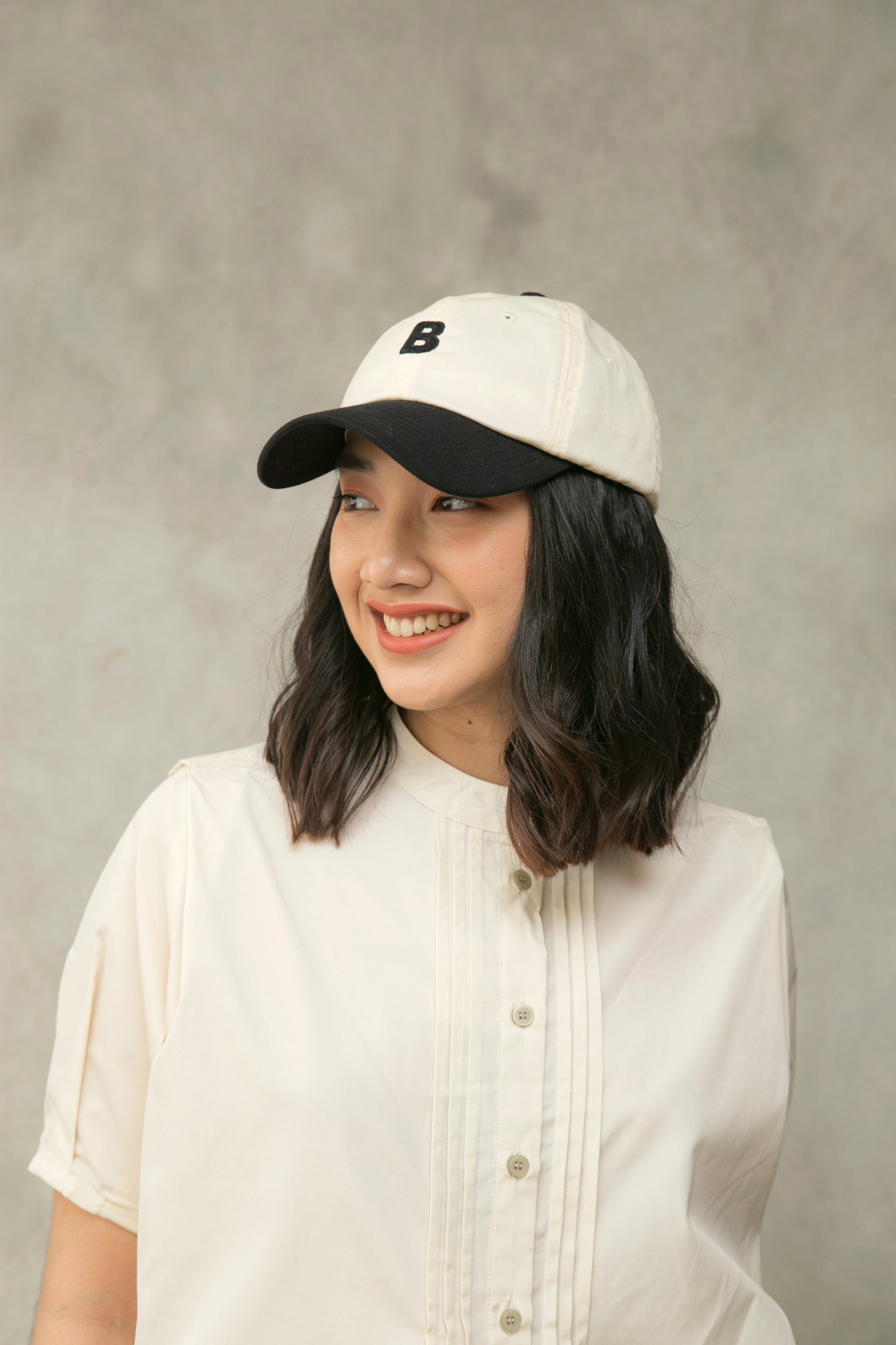 Dad Hats - Two Tone Dad Cap - Off White/Red Twill - Bobo Tokyo